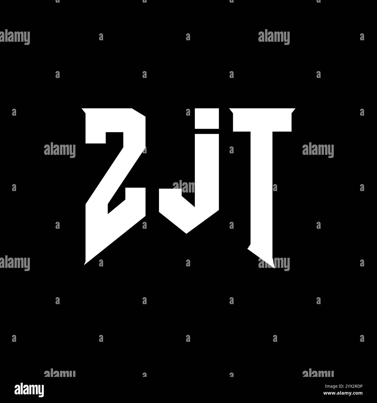 ZJT letter logo design for technology company. ZJT logo design black and white color combination ...
