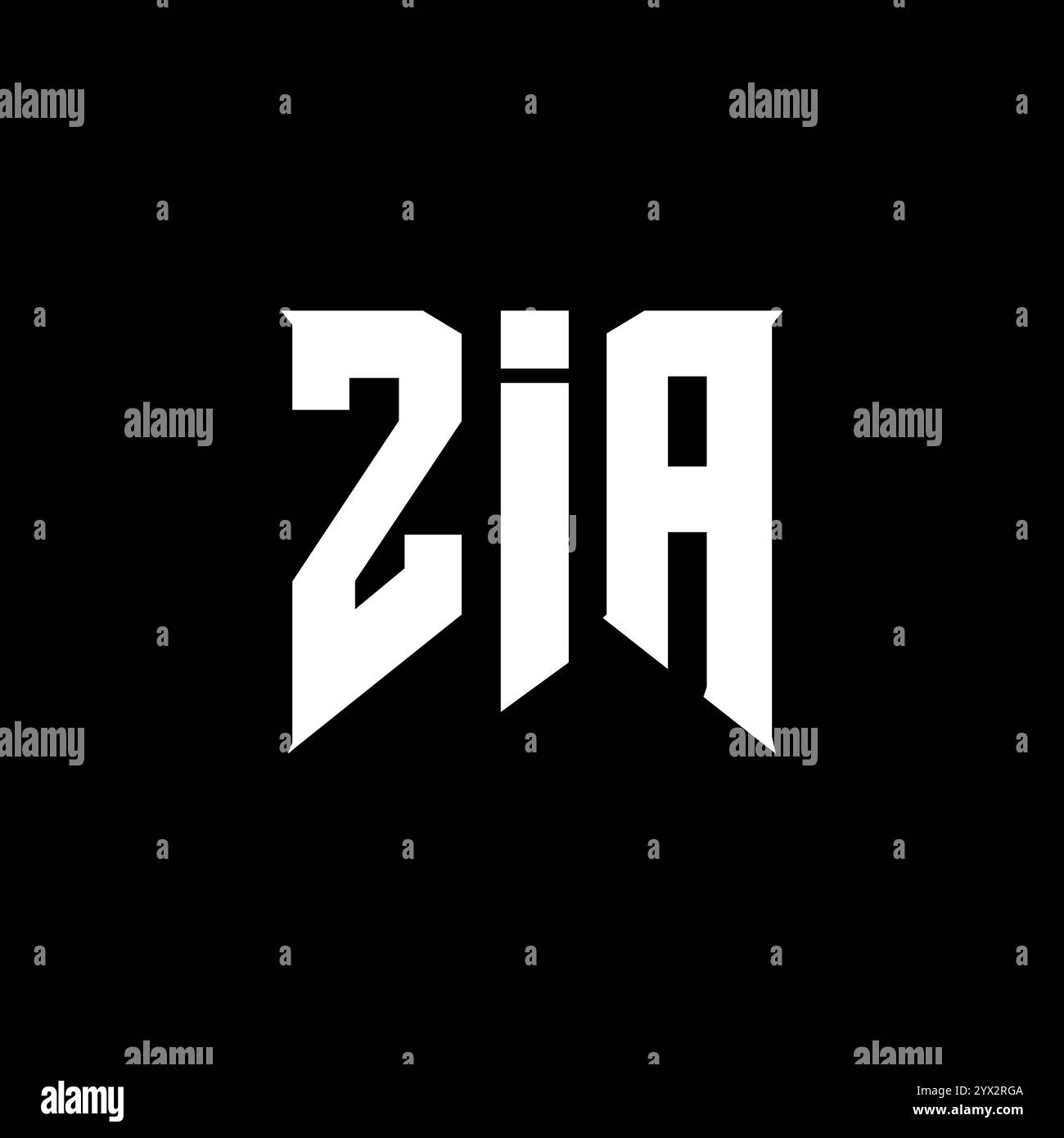 ZIA letter logo design for technology company. ZIA logo design black ...