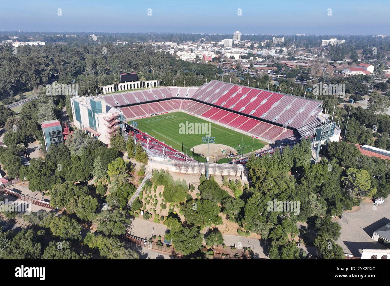 A general overall aerial view of Stanford Stadium on the Stanford ...