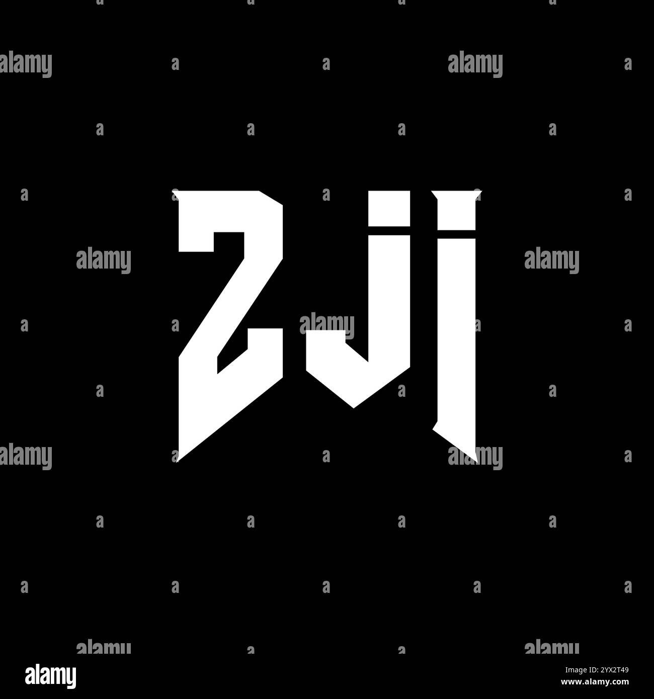 ZJI letter logo design for technology company. ZJI logo design black ...
