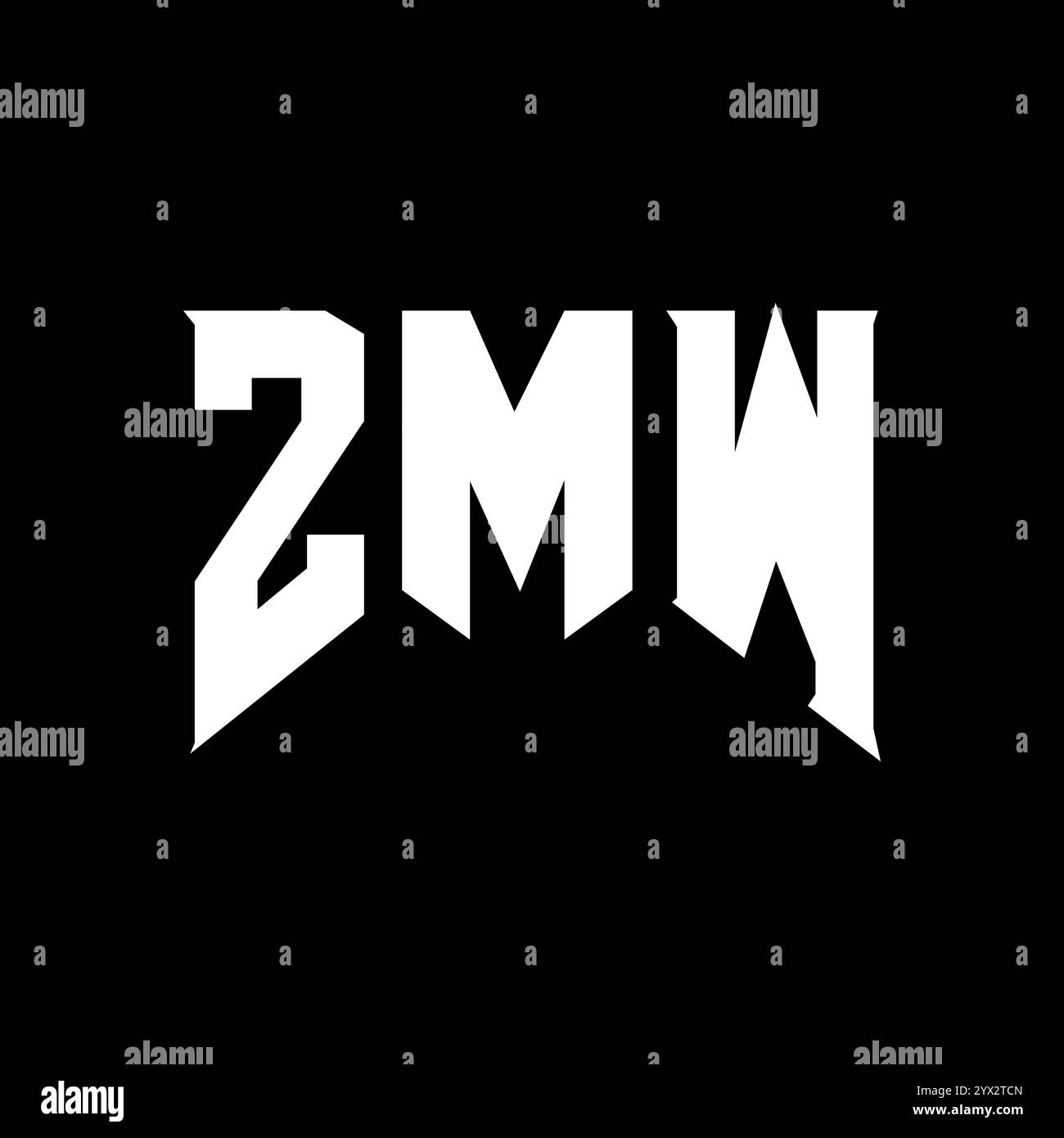 ZMW letter logo design for technology company. ZMW logo design black ...