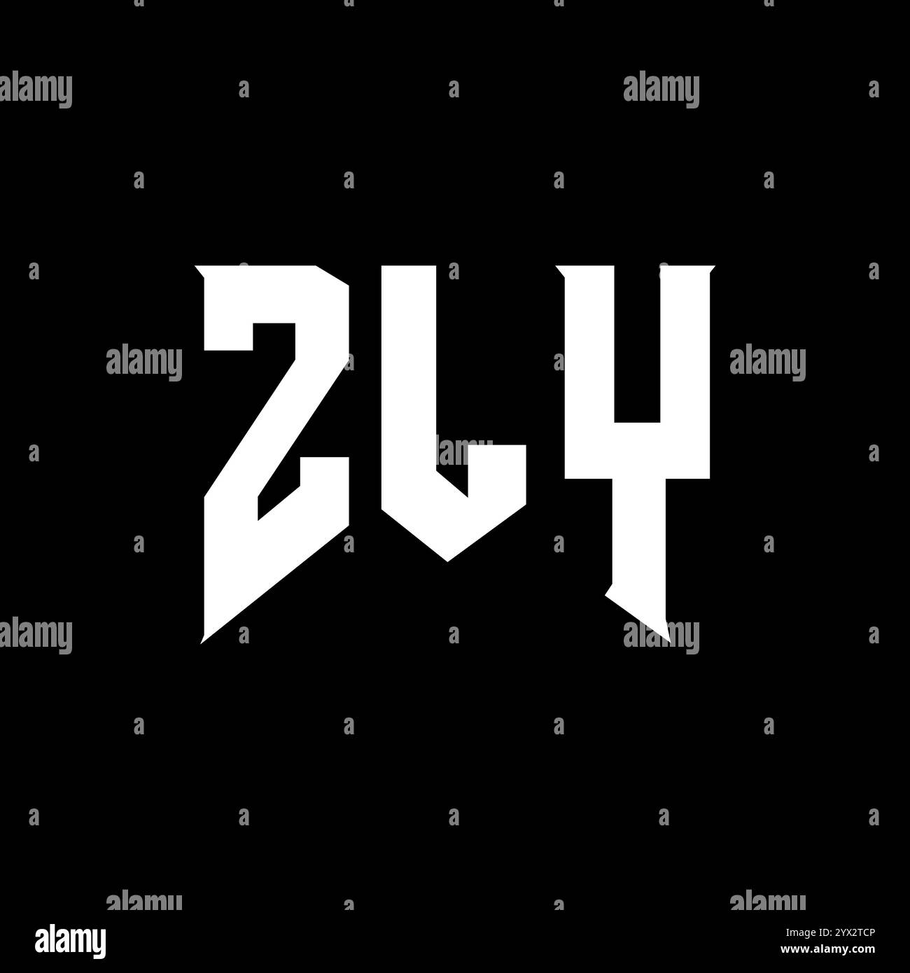 ZLY letter logo design for technology company. ZLY logo design black and white color combination ...