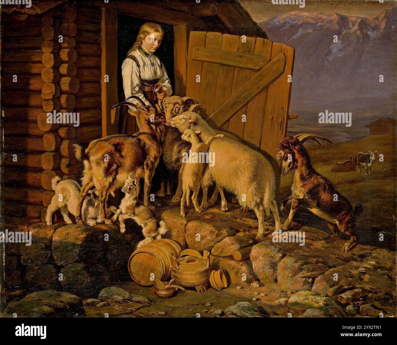 Siegwald Dahl - The Animals are given Salt Stock Photo - Alamy
