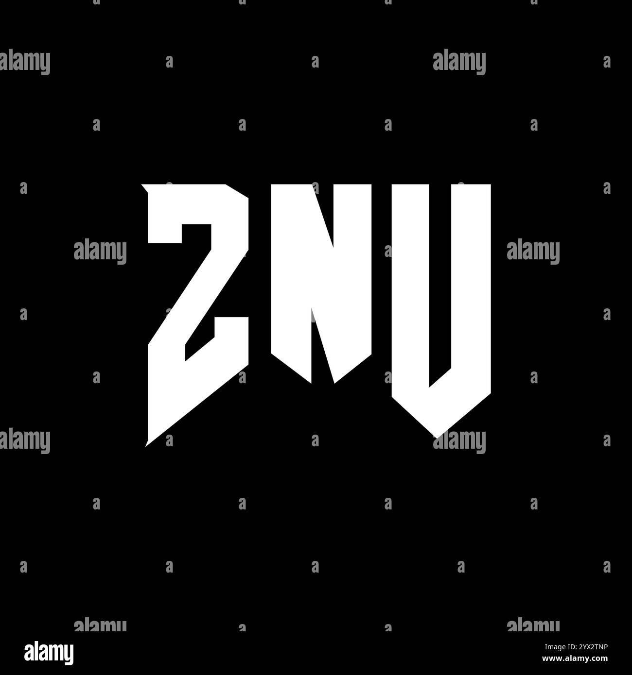 ZNU letter logo design for technology company. ZNU logo design black ...