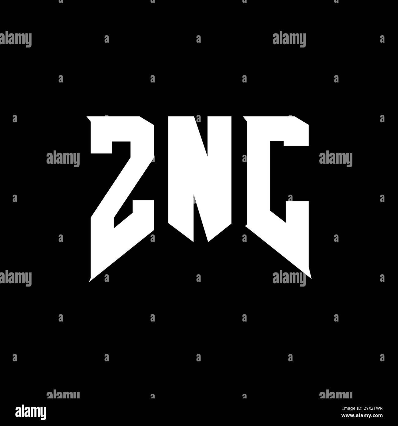 ZNC letter logo design for technology company. ZNC logo design black ...