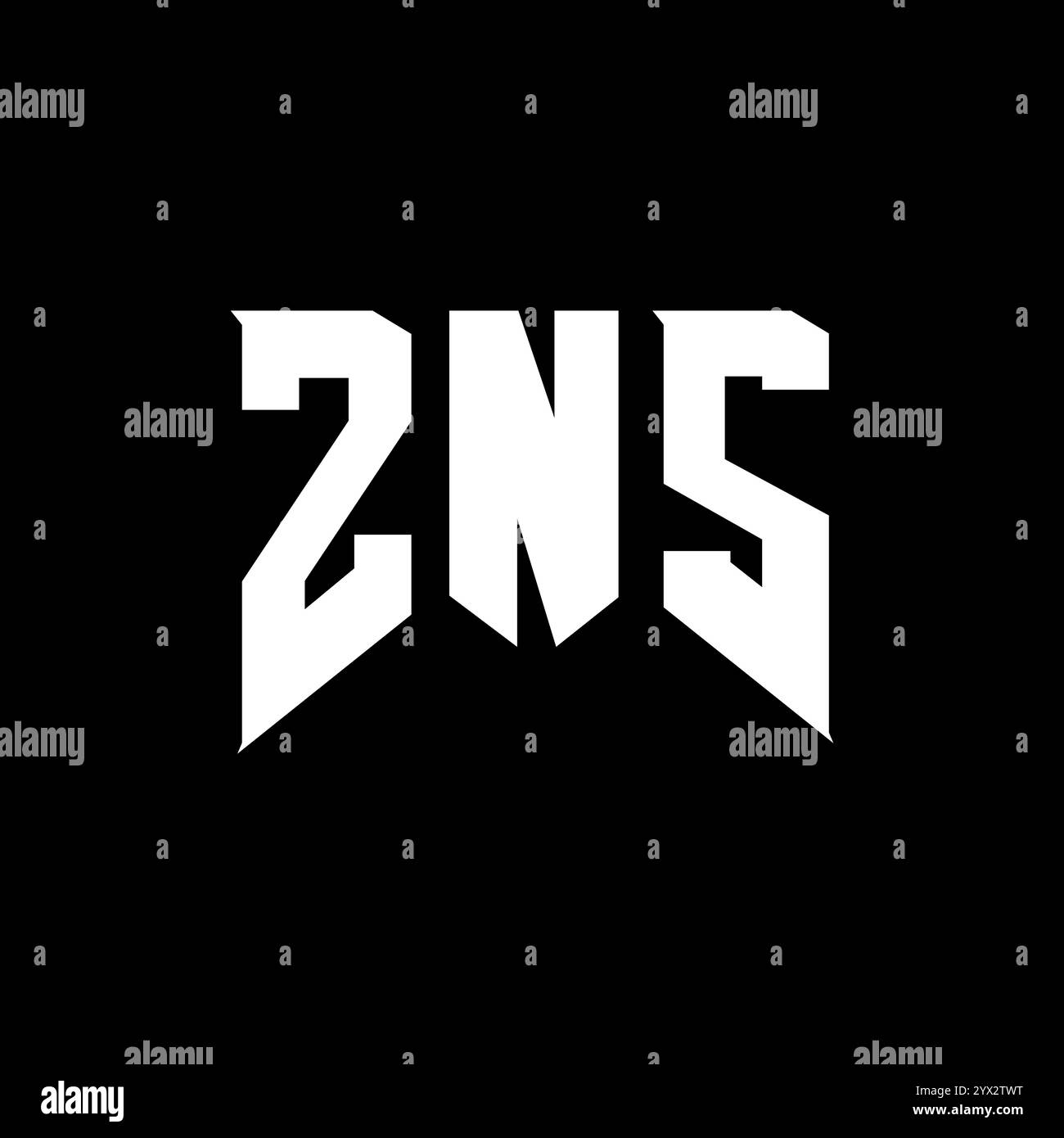 ZNS letter logo design for technology company. ZNS logo design black ...