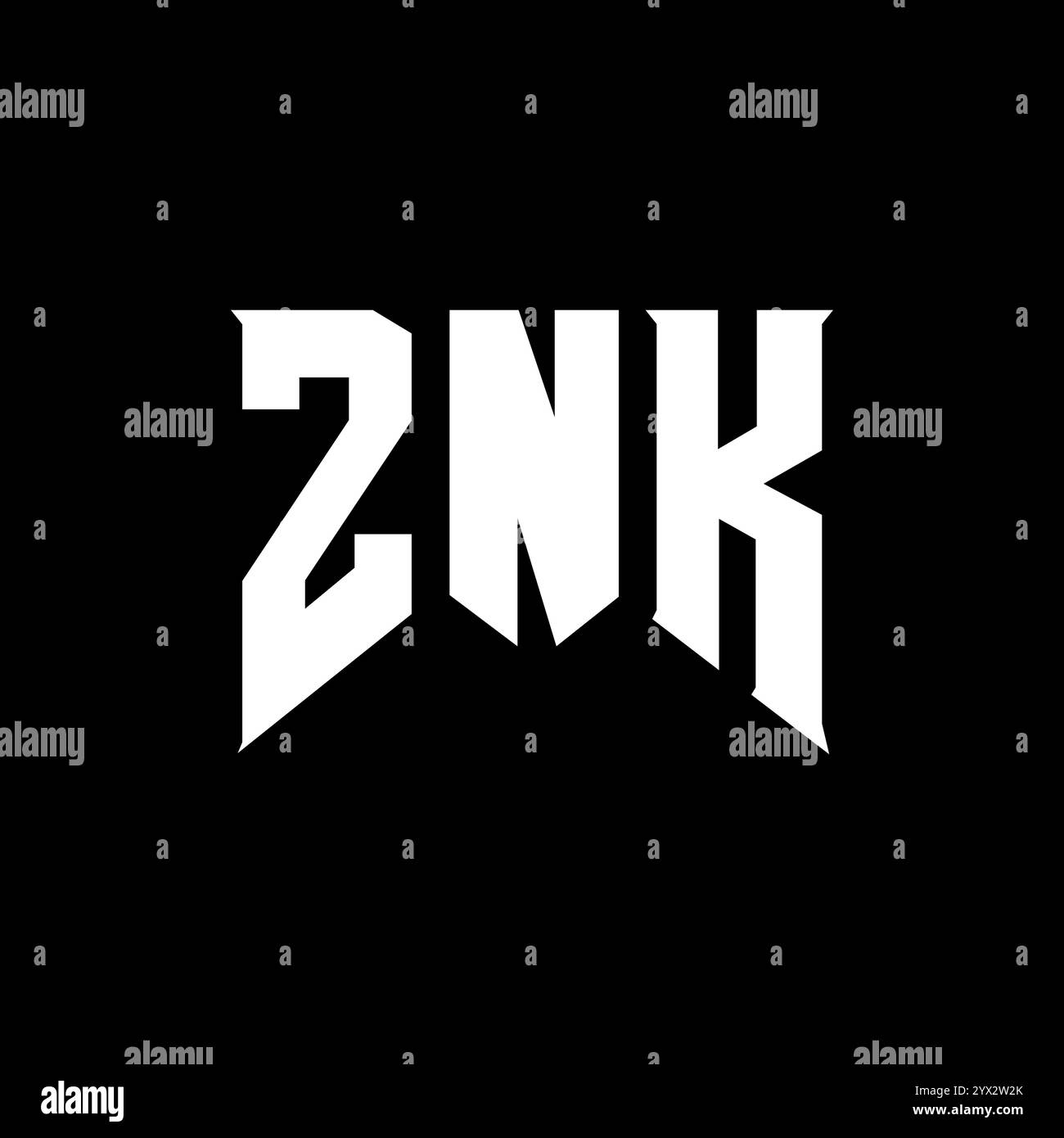 ZNK letter logo design for technology company. ZNK logo design black ...
