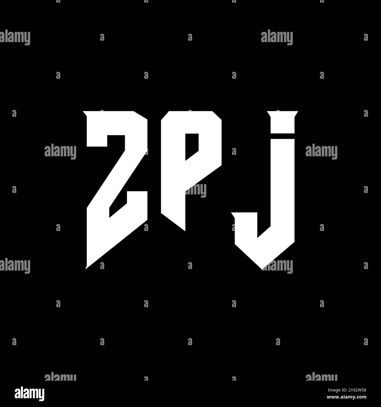 ZPJ letter logo design for technology company. ZPJ logo design black ...