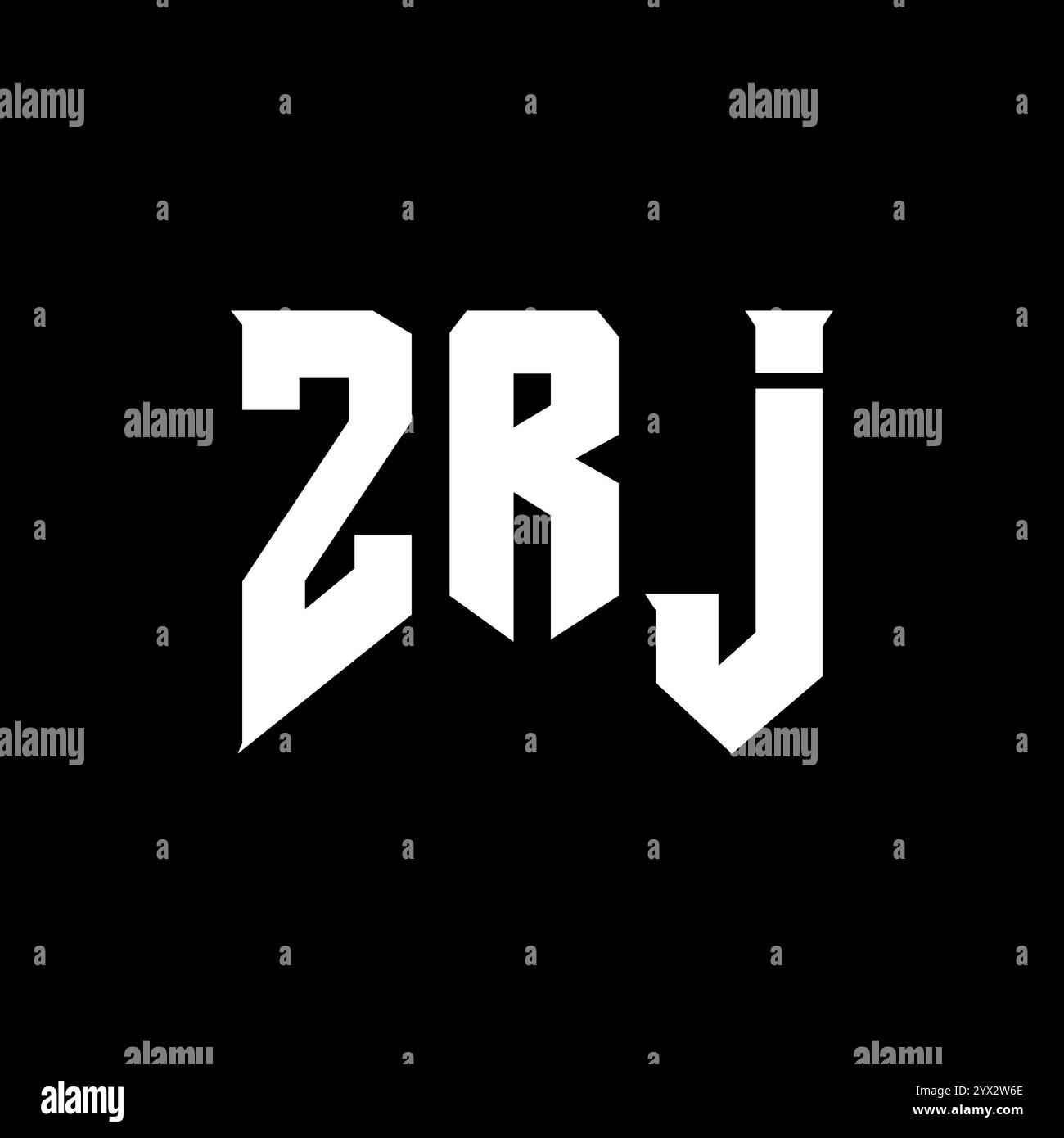 ZRJ letter logo design for technology company. ZRJ logo design black and white color combination ...