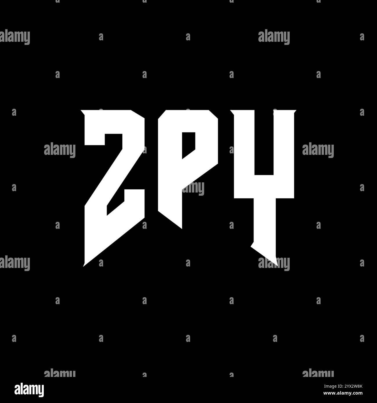 ZPY letter logo design for technology company. ZPY logo design black ...