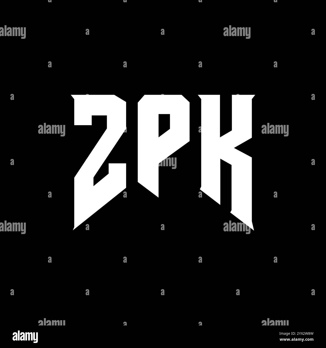 ZPK letter logo design for technology company. ZPK logo design black ...