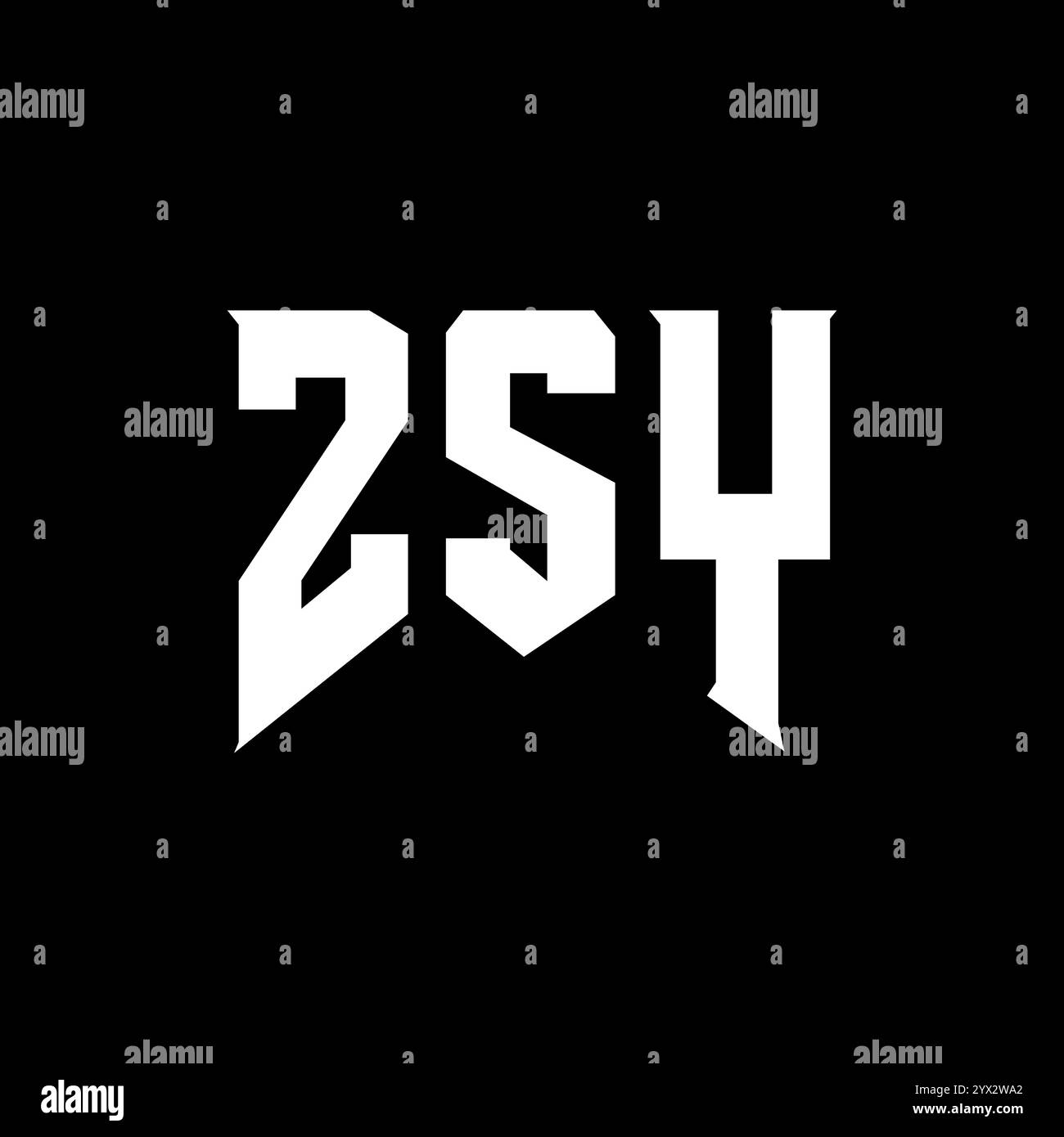 ZSY letter logo design for technology company. ZSY logo design black and white color combination ...