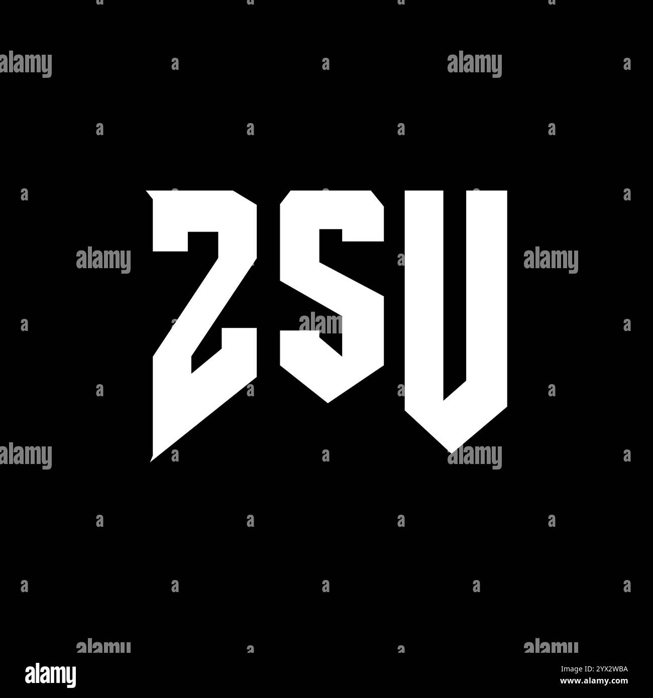 ZSU letter logo design for technology company. ZSU logo design black and white color combination ...