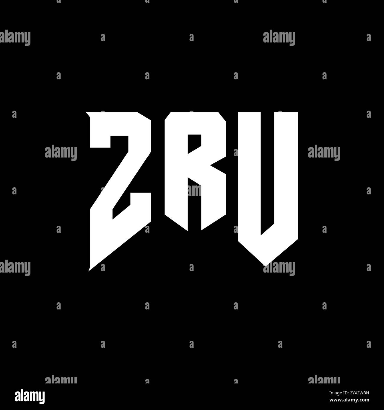 ZRU letter logo design for technology company. ZRU logo design black ...