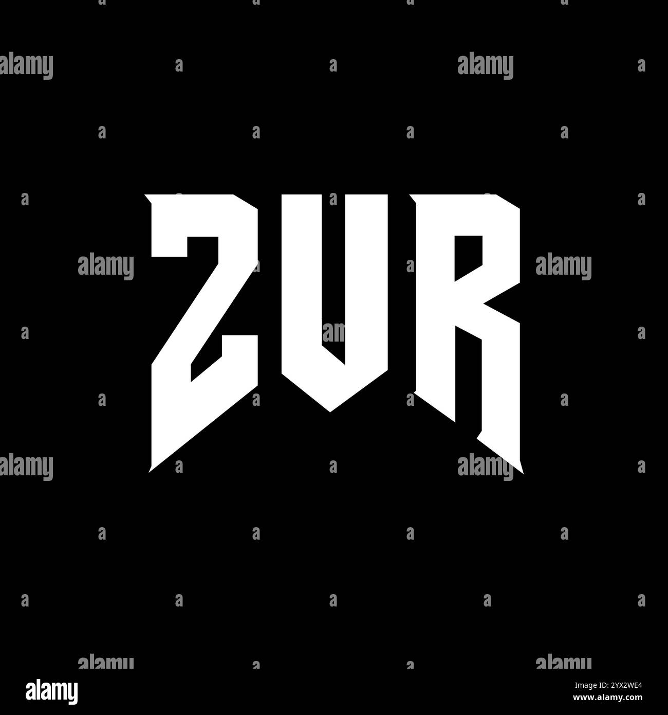 ZUR letter logo design for technology company. ZUR logo design black ...