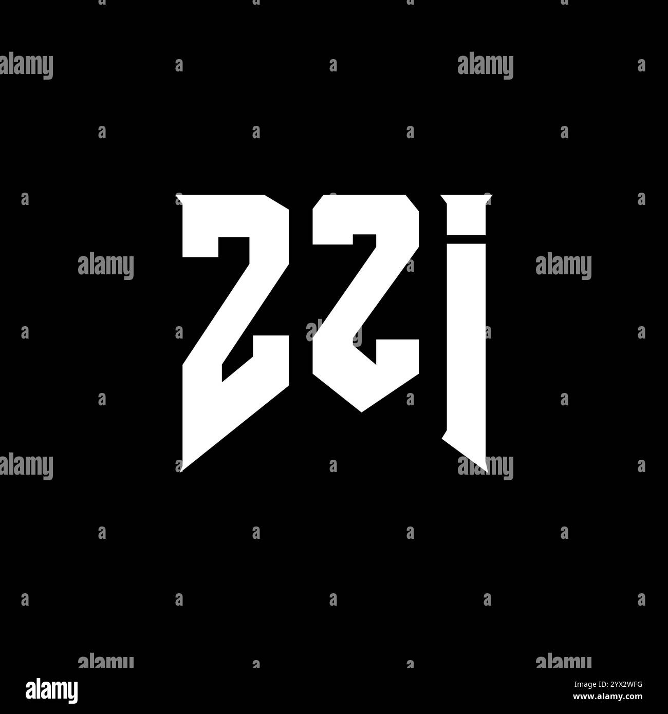 ZZI letter logo design for technology company. ZZI logo design black and white color combination ...
