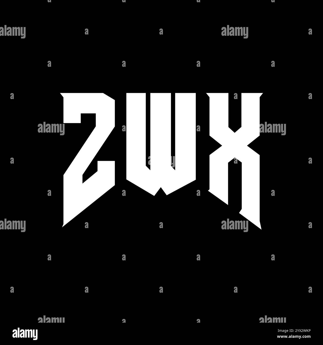 ZWX letter logo design for technology company. ZWX logo design black ...