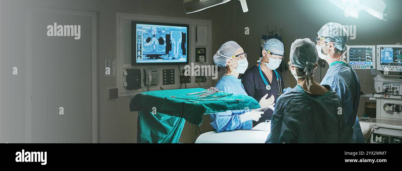 Planning, operation and surgeons for surgery, teamwork and discussion ...