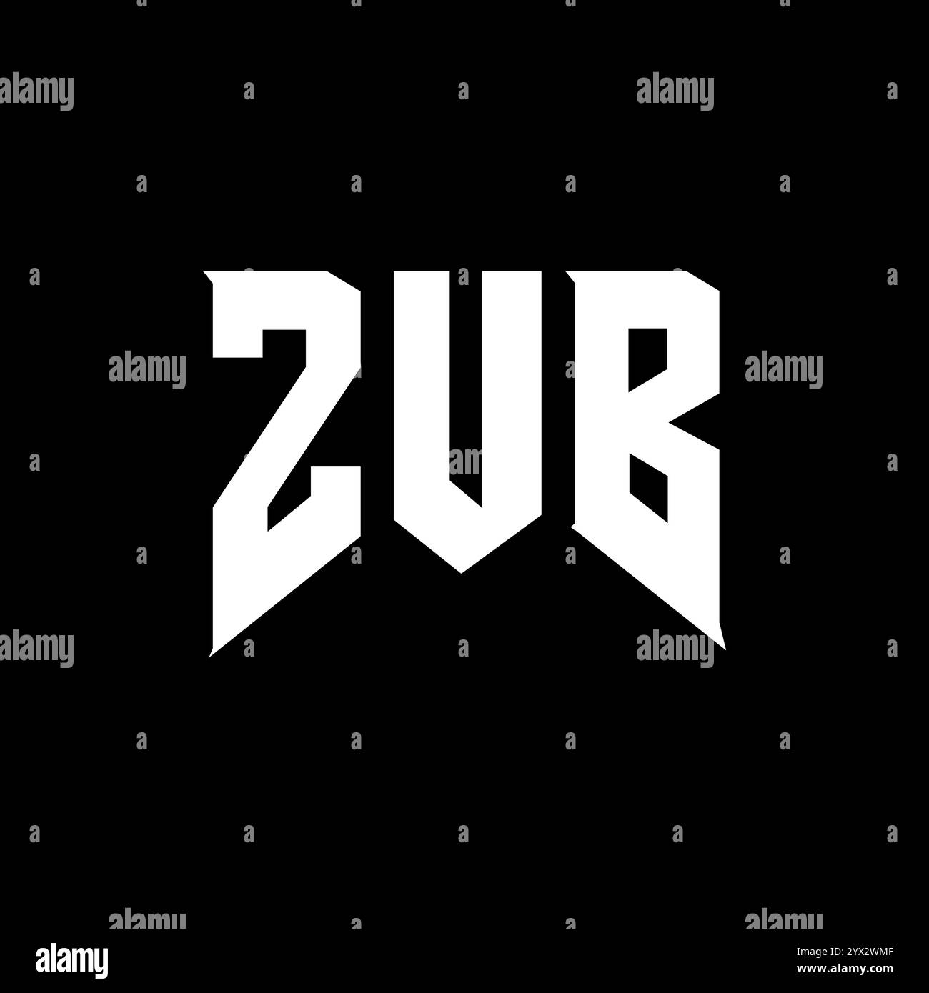 ZUB letter logo design for technology company. ZUB logo design black ...