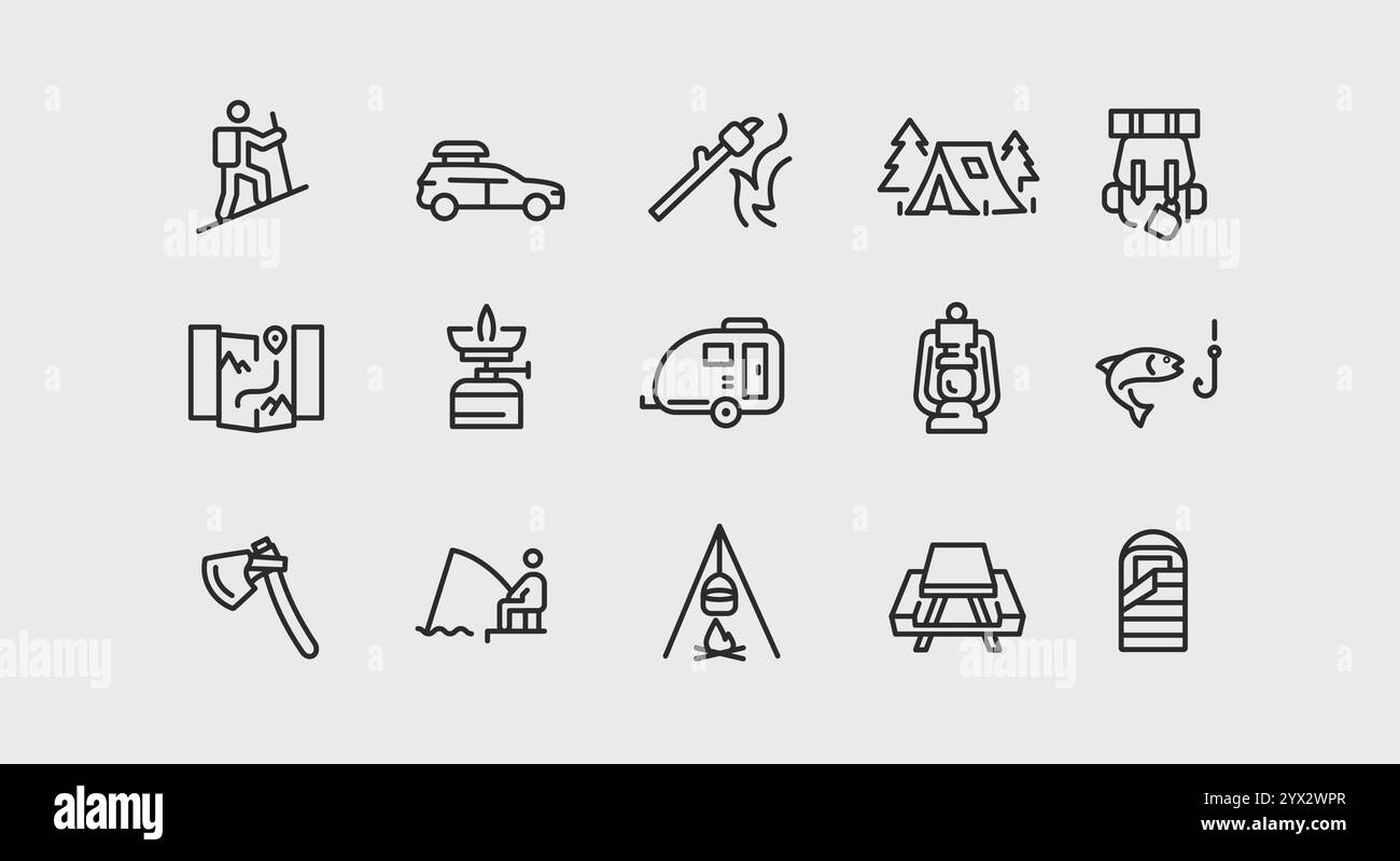 Camping Icons set Stock Vector Image & Art - Alamy