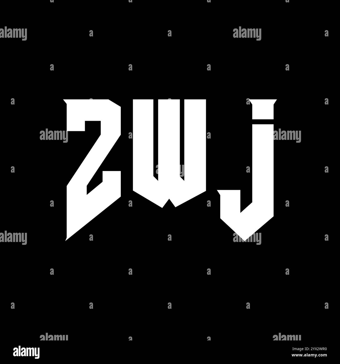 ZWJ letter logo design for technology company. ZWJ logo design black and white color combination ...