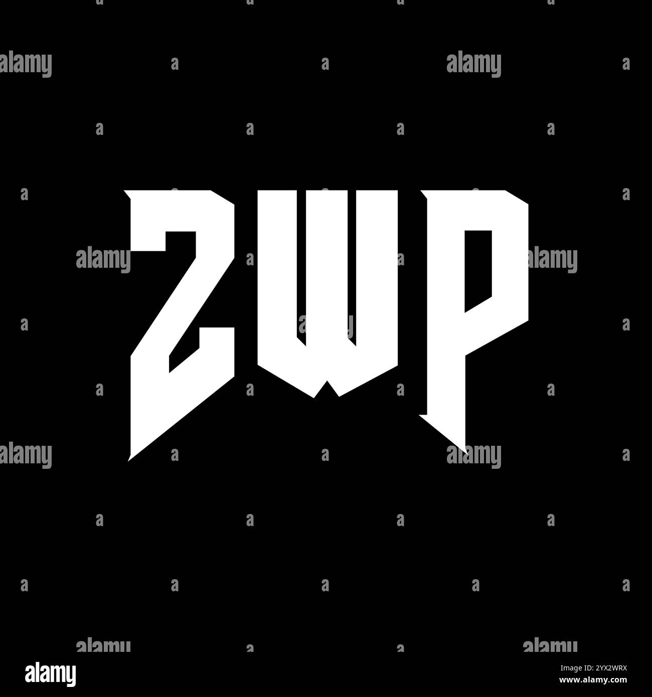 ZWP letter logo design for technology company. ZWP logo design black ...