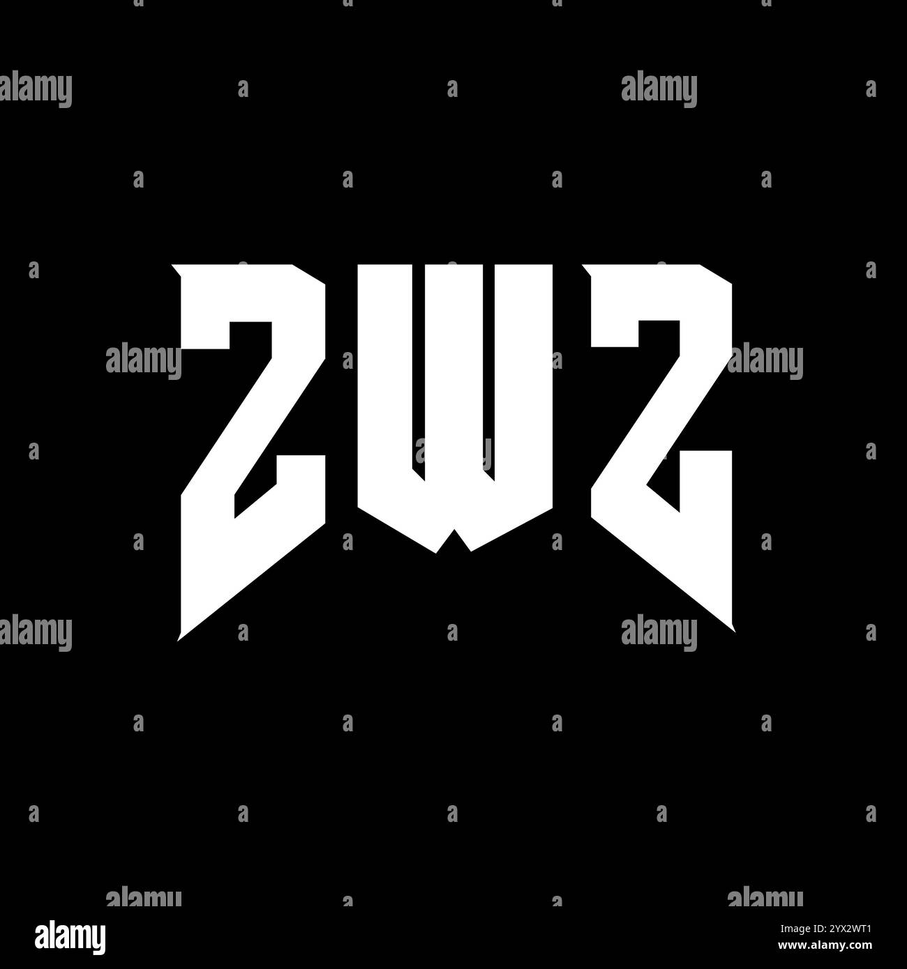 ZWZ letter logo design for technology company. ZWZ logo design black ...