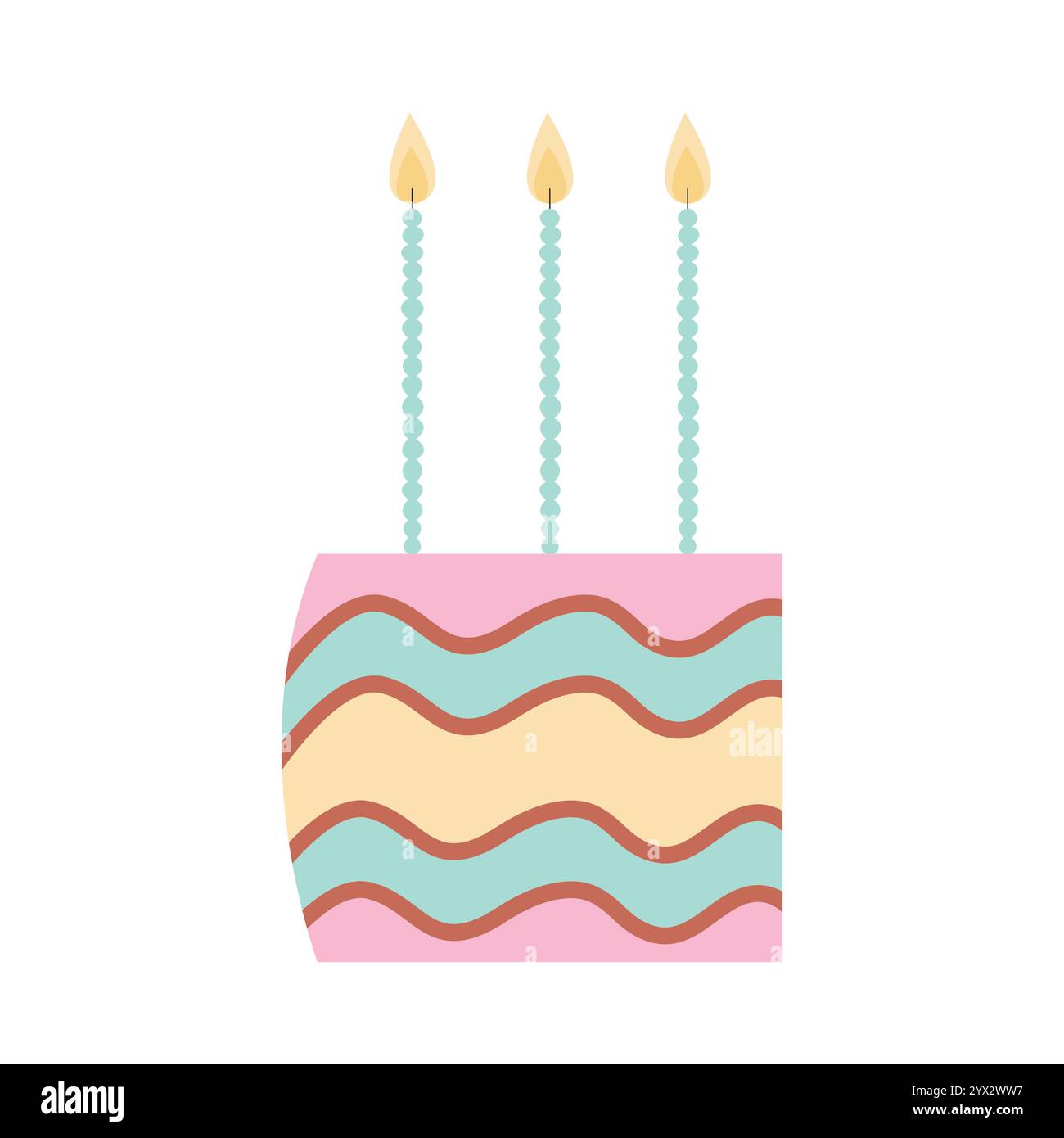 Pastel rainbow slice of cake and candles Stock Vector Image & Art - Alamy