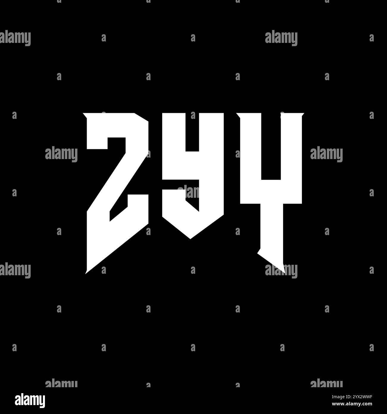 ZYY letter logo design for technology company. ZYY logo design black and white color combination ...