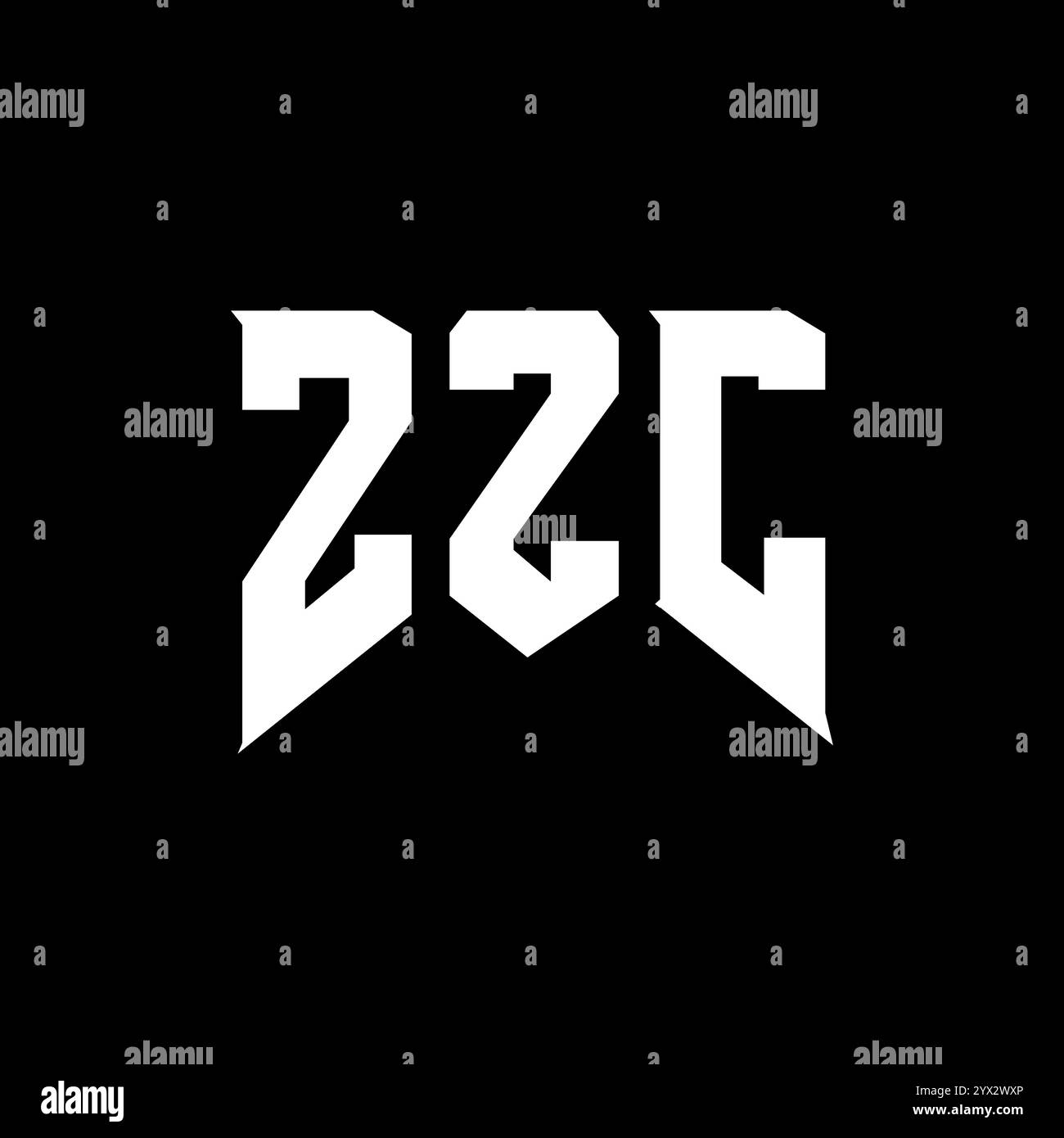 ZZC letter logo design for technology company. ZZC logo design black and white color combination ...