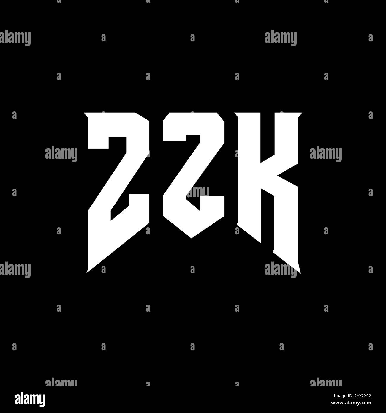 ZZK letter logo design for technology company. ZZK logo design black ...