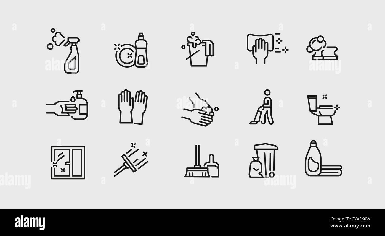 Cleaning and Hygiene Icons Set Stock Vector Image & Art - Alamy