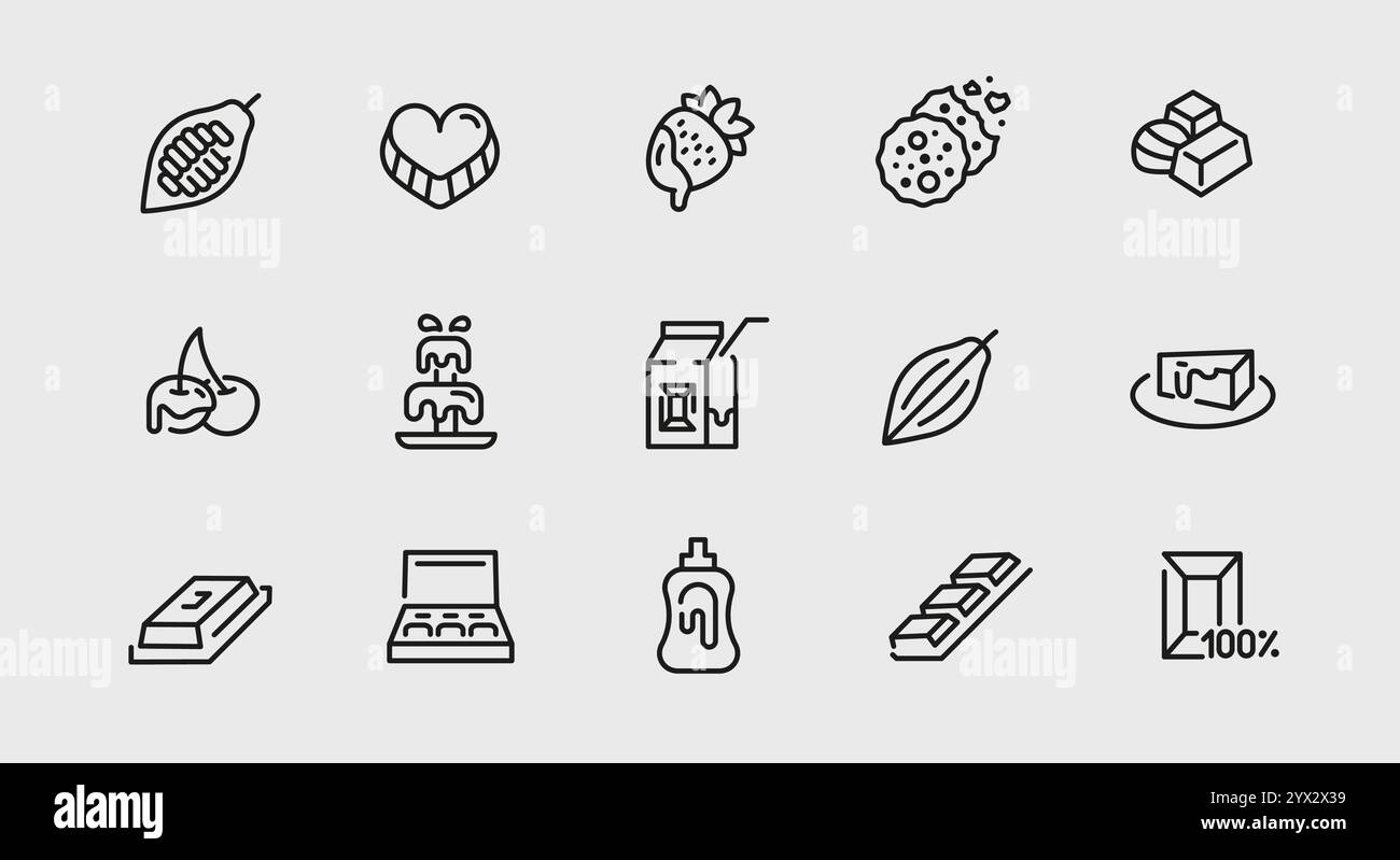 Chocolate Icons Set Stock Vector Image & Art - Alamy