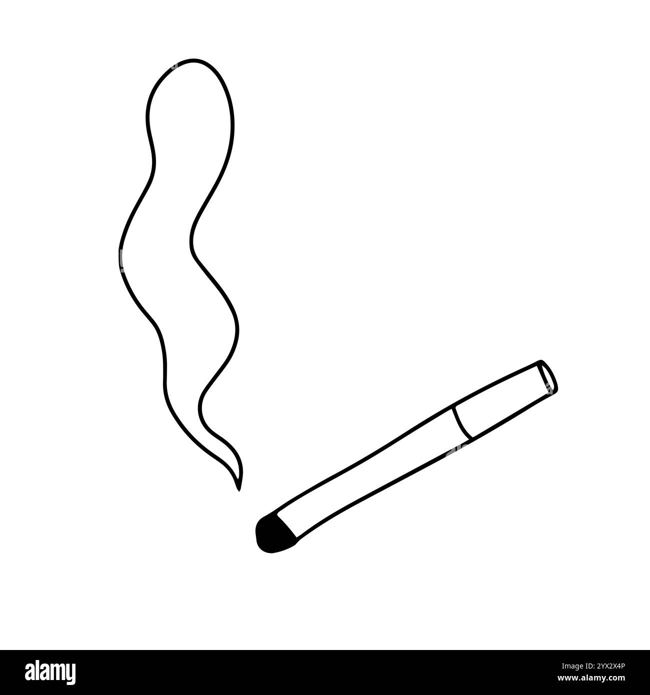 Hand drawn cigarette with smoke vector sketch Stock Vector Image & Art ...