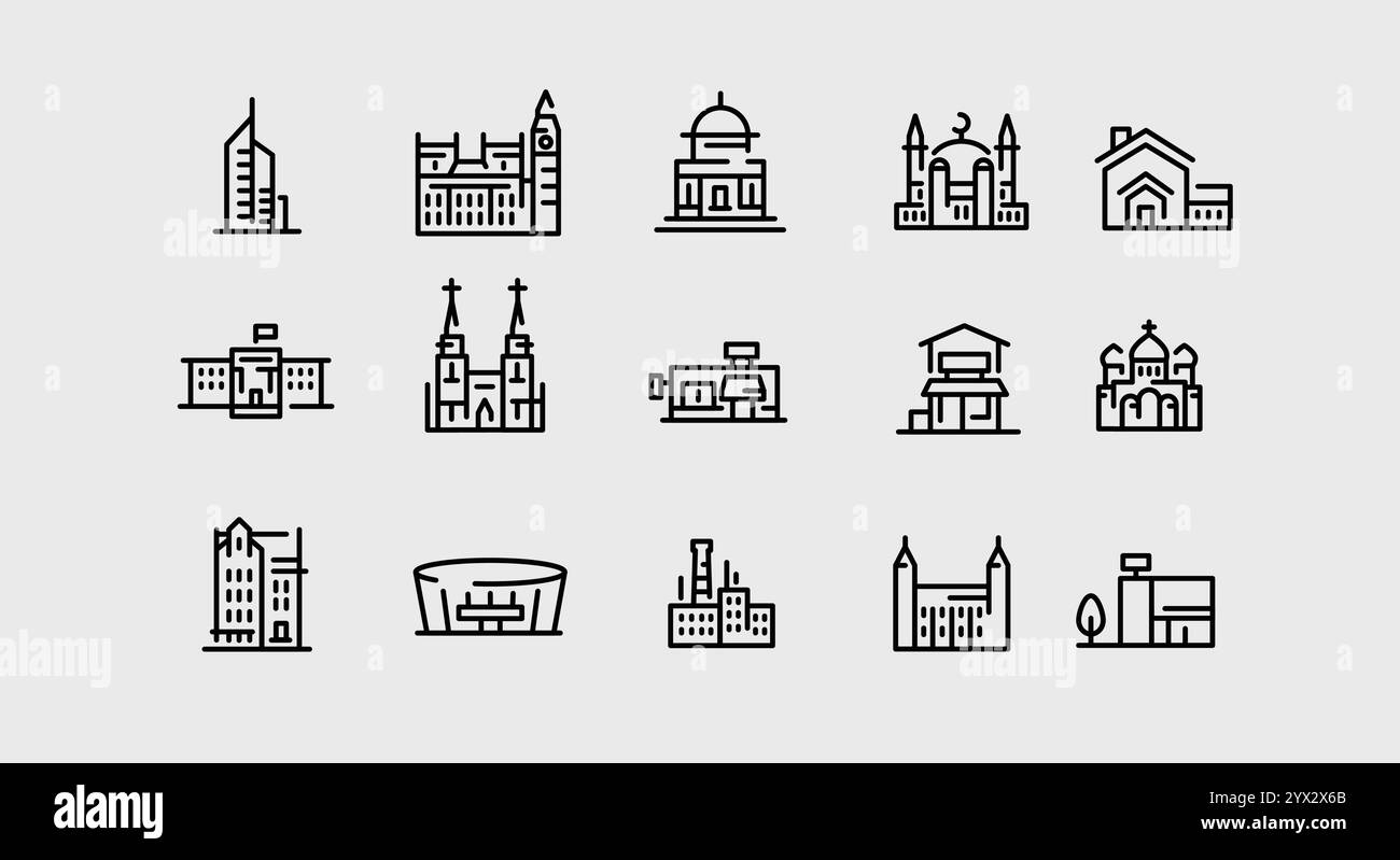 Urban Architecture Icon Set Stock Vector Image & Art - Alamy