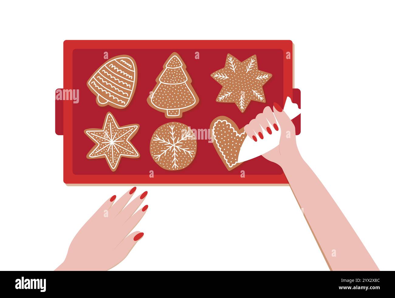 Cake hands woman Stock Vector Images - Alamy