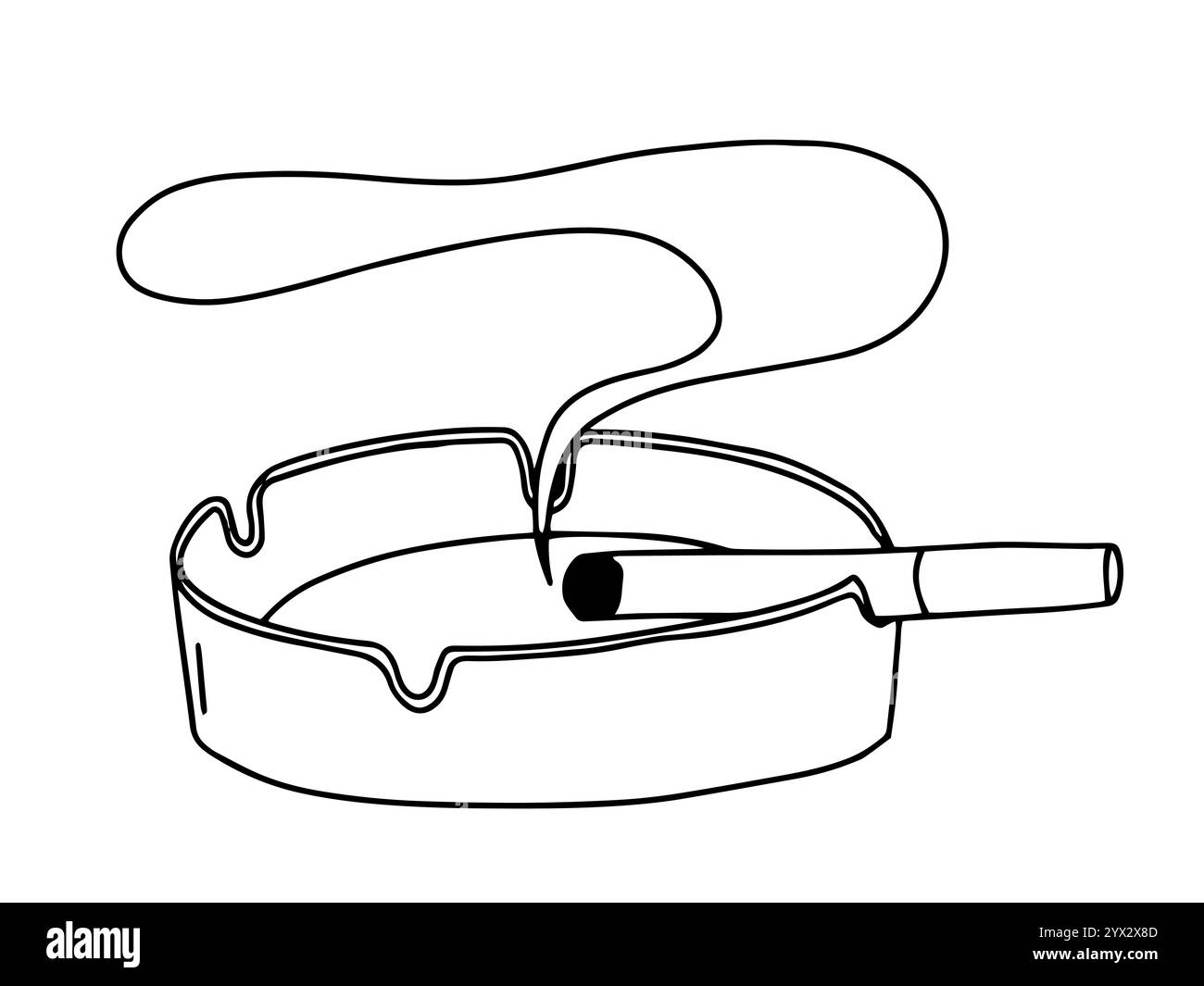 Hand drawn ashtray with cigarette vector sketch Stock Vector Image ...