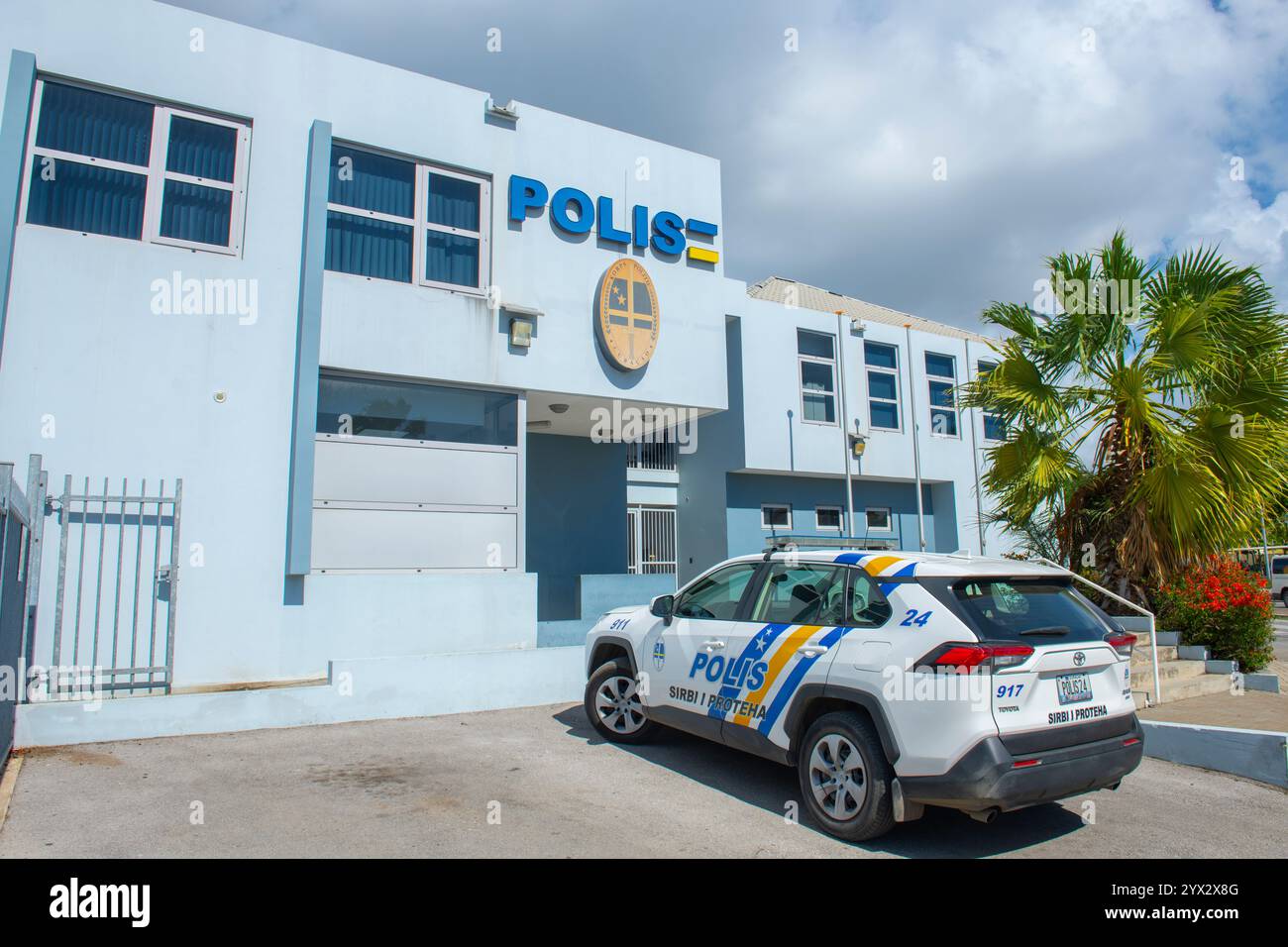 Police Station Otrobanda in Otrobanda center in city of Willemstad ...