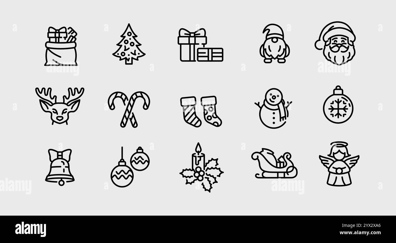 Christmas Icons Set Stock Vector Image & Art - Alamy