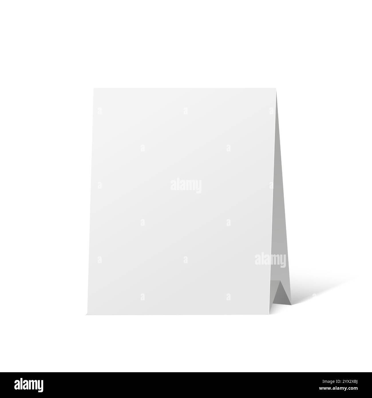 Realistic 3D Blank Table Tent Mockup, Isolated White Card Display for ...