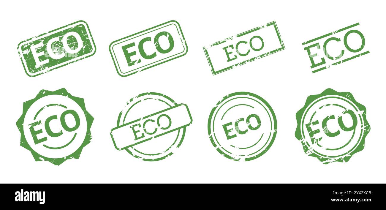 Eco Grunge Green Stamps for Organic Product Labeling, Perfect for ...