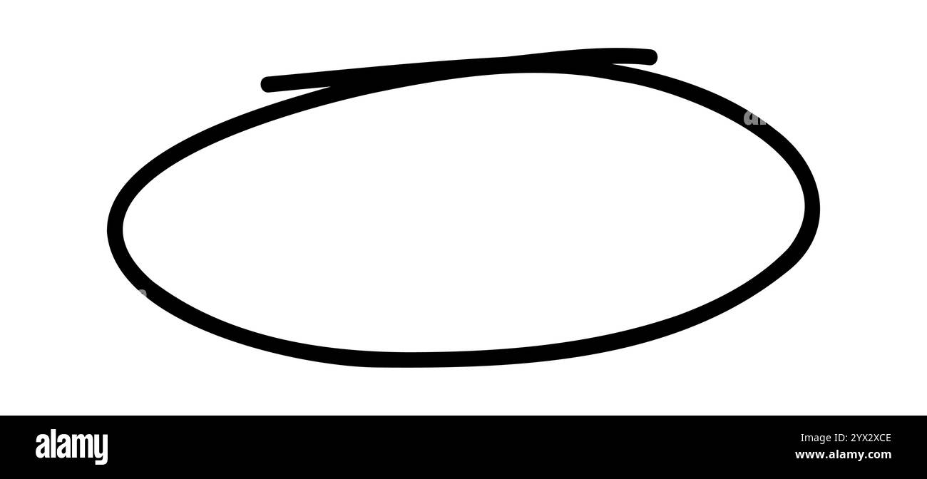 Doodle oval frame. Hand drawn circle pencil sketch. Vector scribble ...