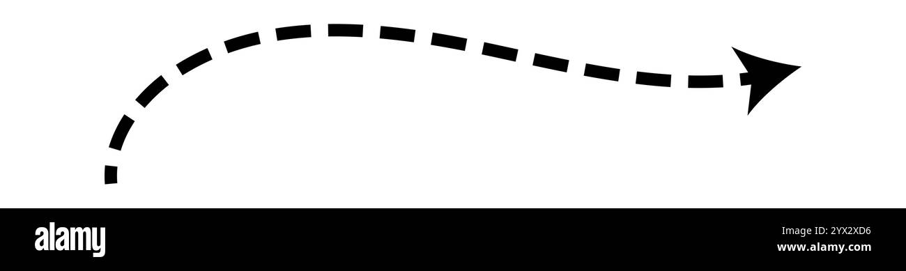 Dashed arrow set. Vector doodle dot line. Thin pointer arrows Stock ...