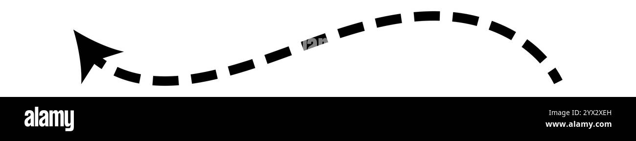 Dashed arrow set. Vector doodle dot line. Thin pointer arrows Stock ...