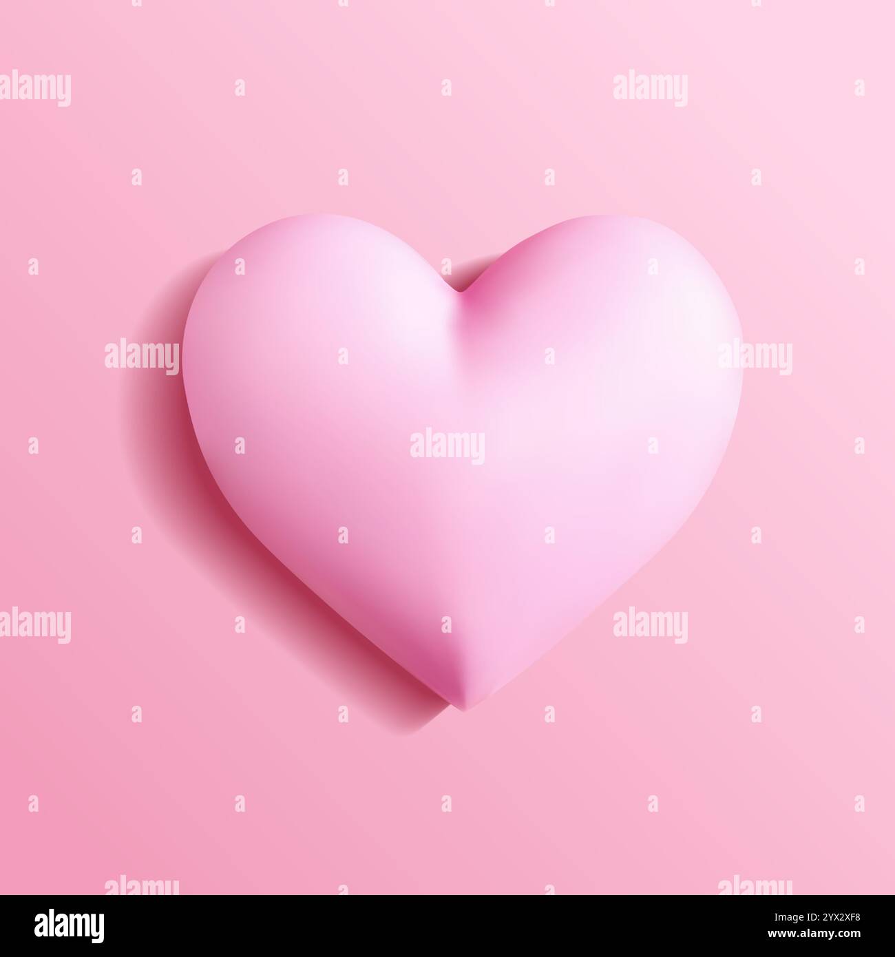 3D Pink Heart Icon, Soft Pastel Love Symbol for Valentines Day, Social ...