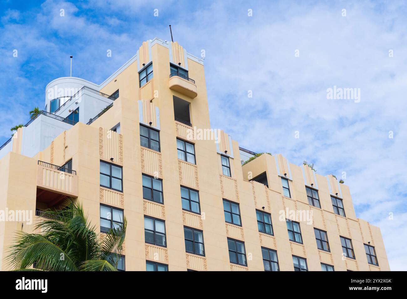 Modern building of Miami beach. Ocean drive. Miami Beach in Ocean Drive ...