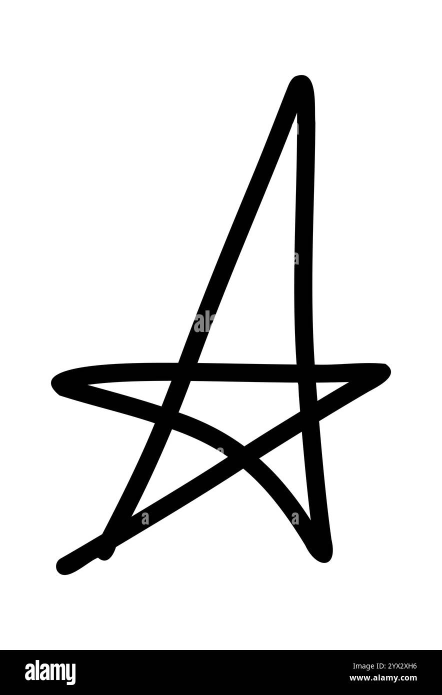 Simple hand drawn star. Doodle stars shape elements Stock Vector Image ...