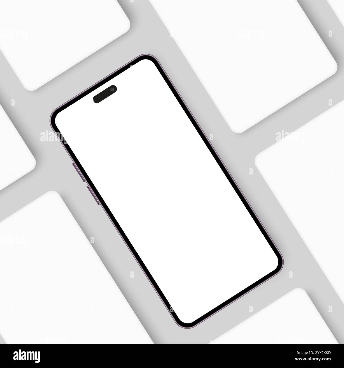 Realistic Smartphone Mockup Set, Vector Template for Mobile Phone ...