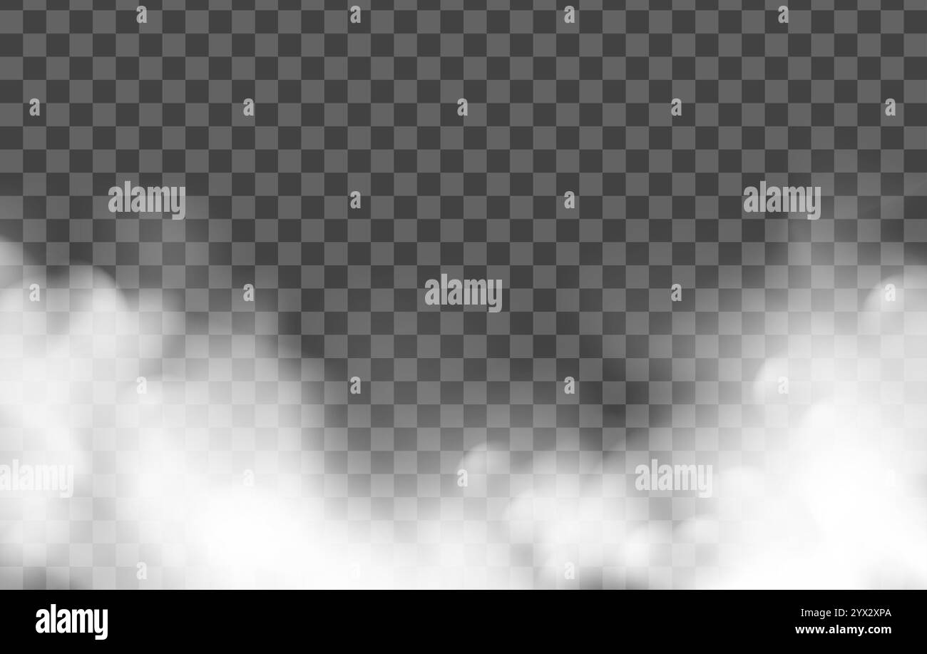 Realistic Smoke and Fog Effect Vector, Transparent Haze and Steam ...