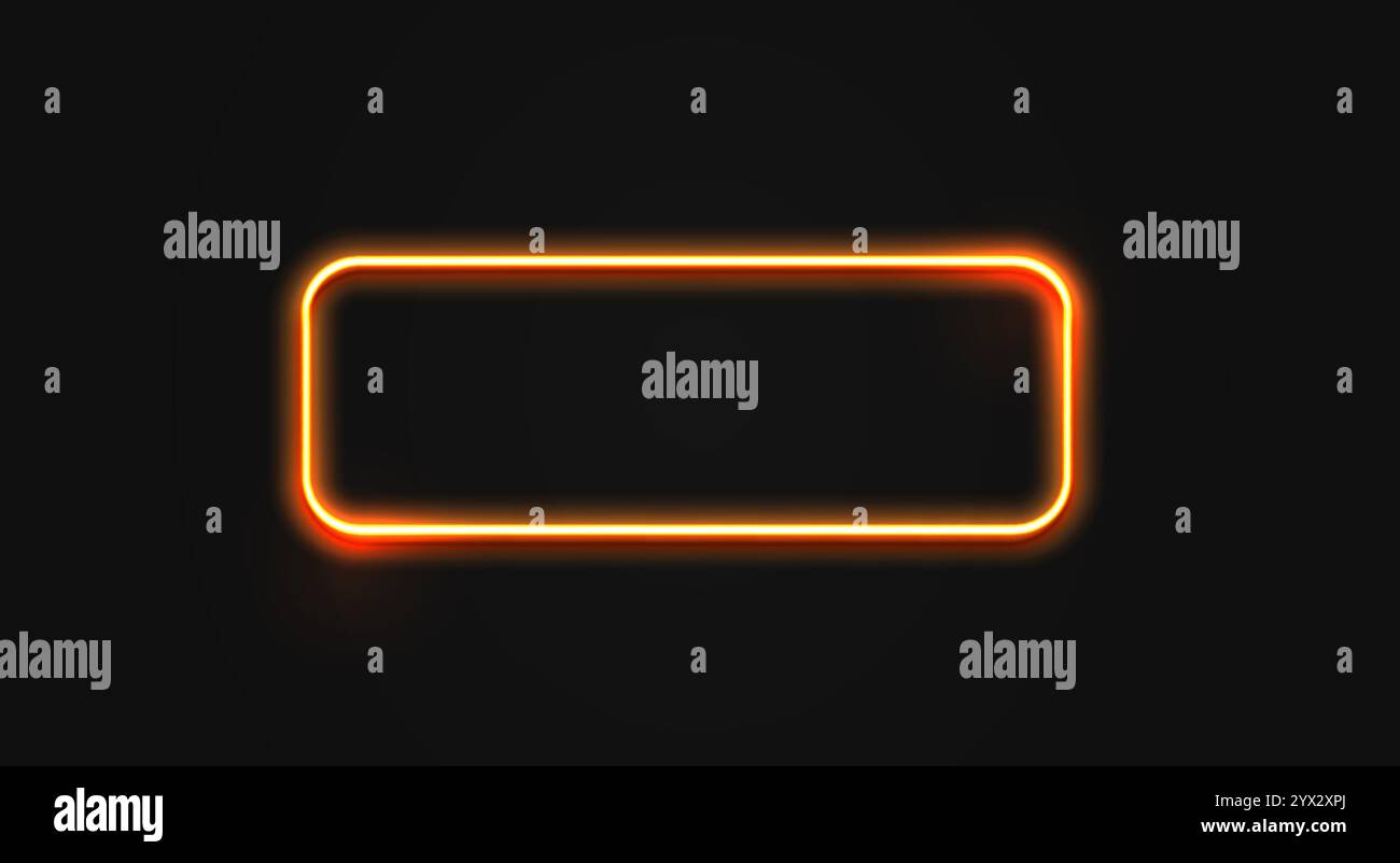Neon frame rectangle set. Glowing colorful rectangular border ...
